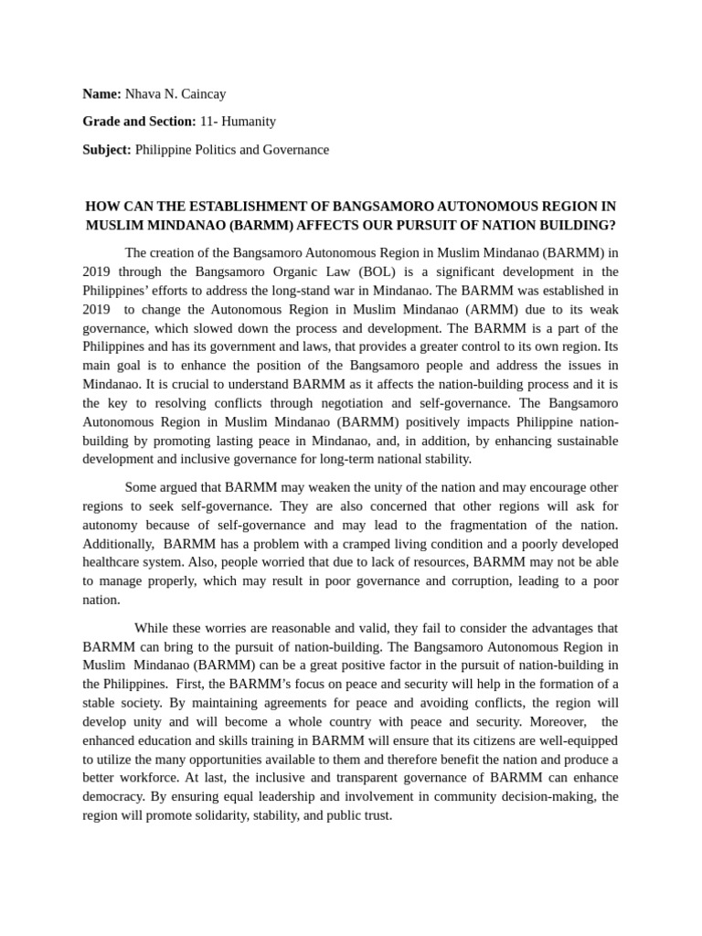 Position Paper in Polgov | PDF | Social Psychology | Political Science