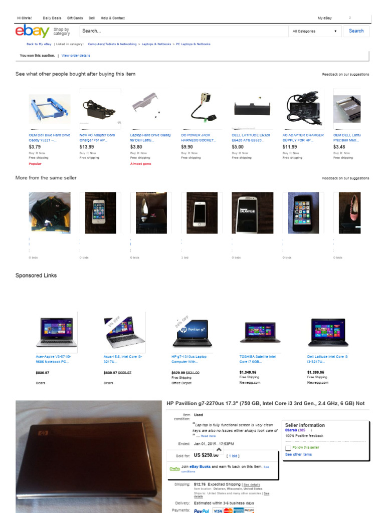 HP Pavillion G7 2270US 17 3_ 750 GB Intel Core i3 3rd Gen 2 4 GHz 6 GB Not 887111933553 _ eBay ...