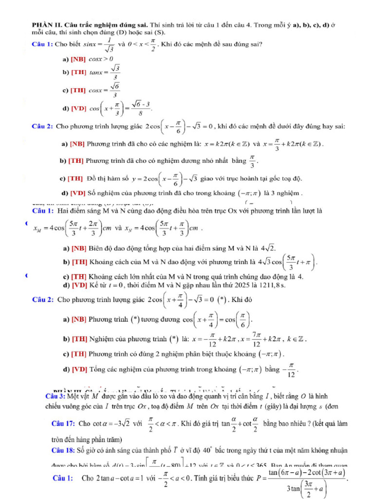 đề-ôn-thi-giữa-kì-1-k11 | PDF