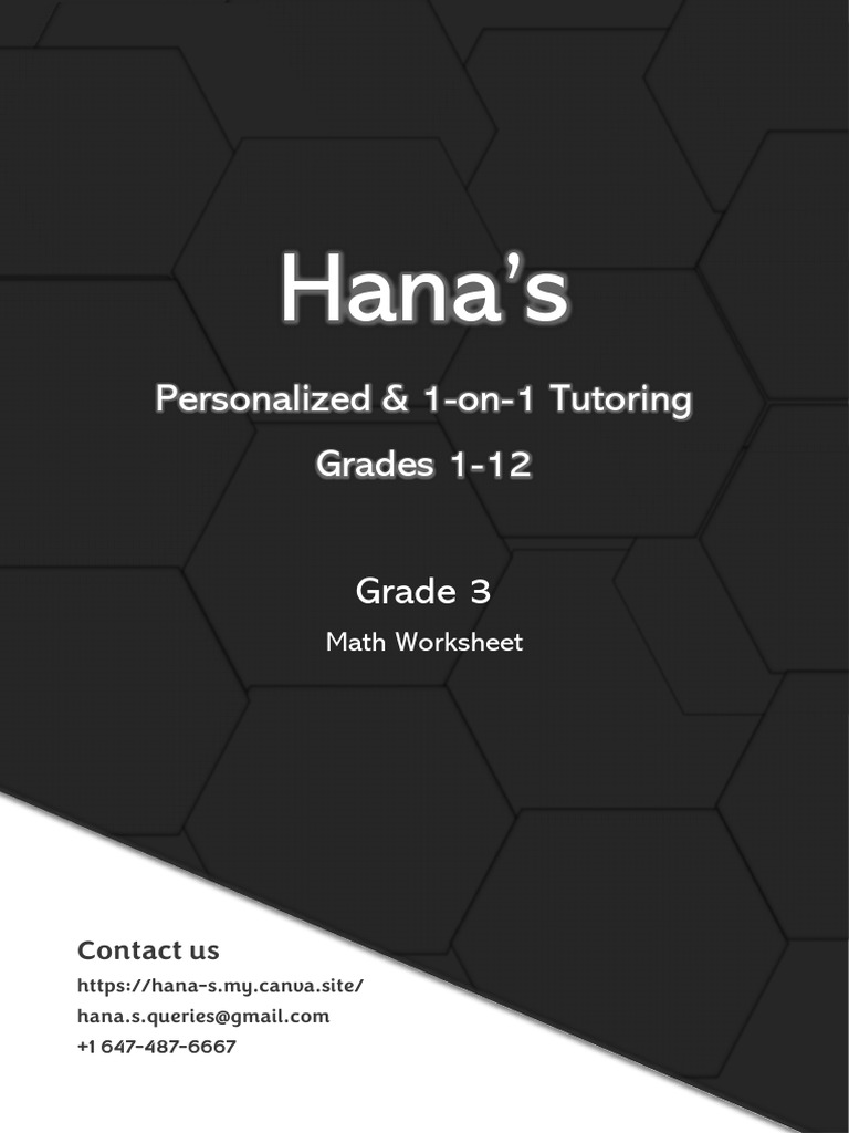 Grade 3 Math Worksheet - 1 Addition | PDF | Mathematics | Equations