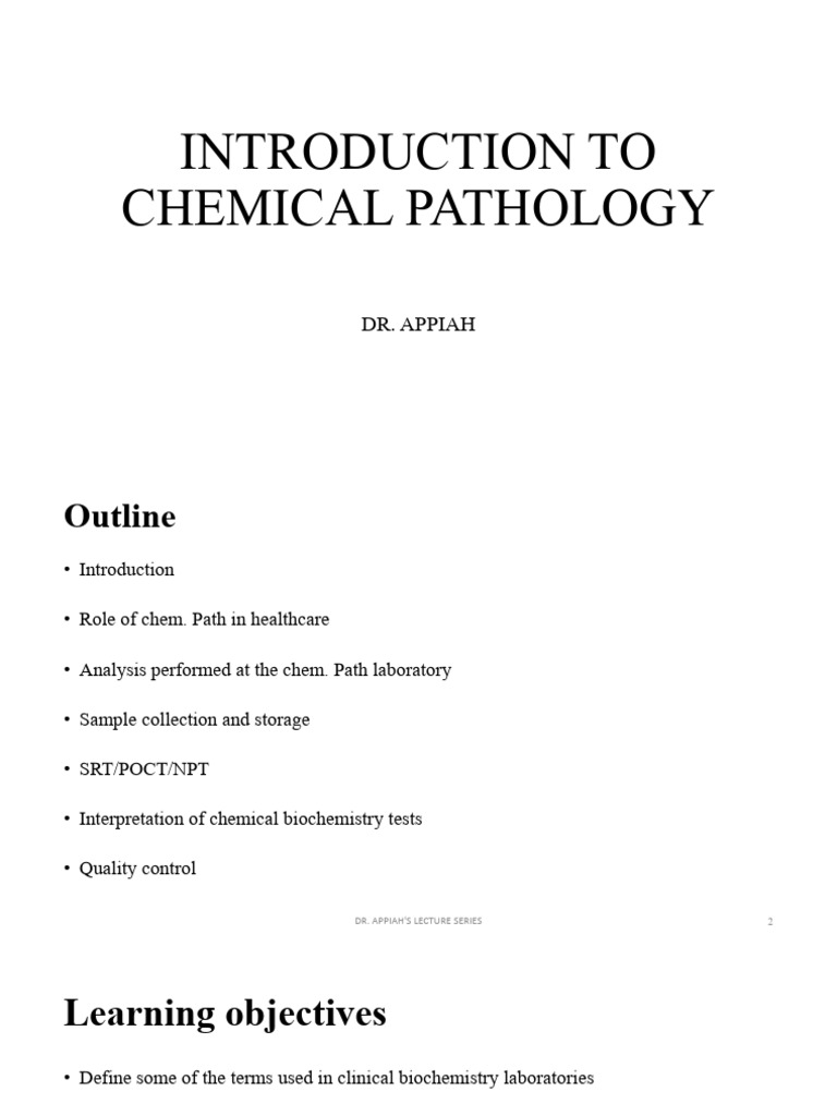 Introduction To Chemical Pathology | PDF | Sensitivity And Specificity | Coefficient Of Variation