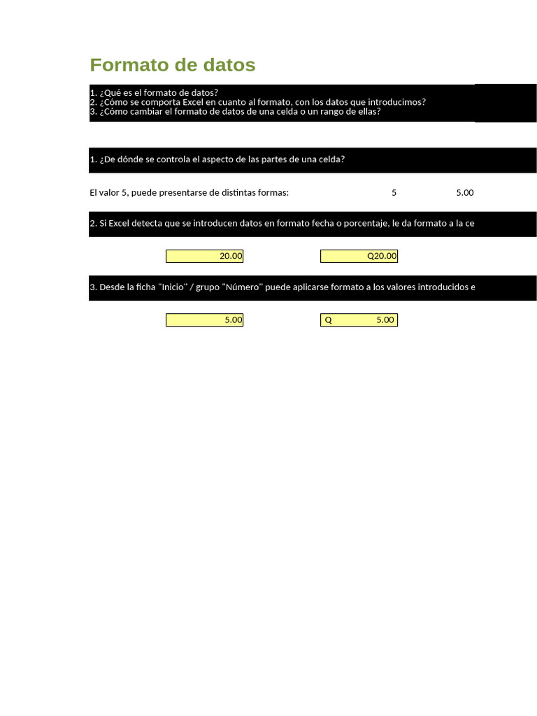 Formato de Datos | PDF | Microsoft Excel | Informática
