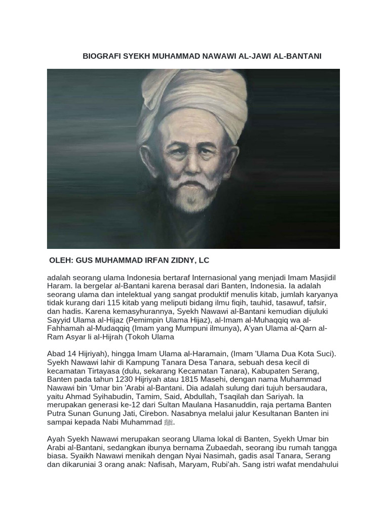 Biografi Syekh Muhammad Nawawi Al | PDF