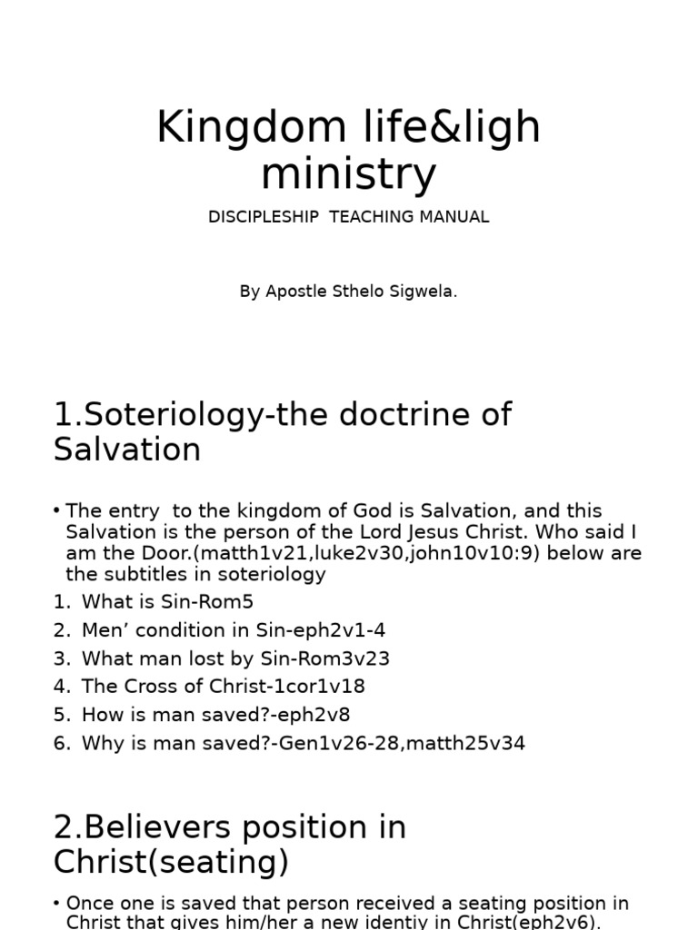 KLLM Discipleship Manual | PDF | Jesus | Salvation