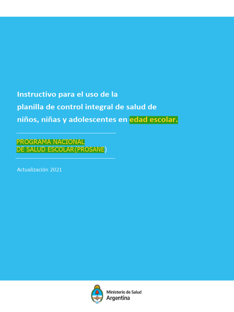 Instructivo para Control de Salud Escolar | PDF | Presión sanguínea ...