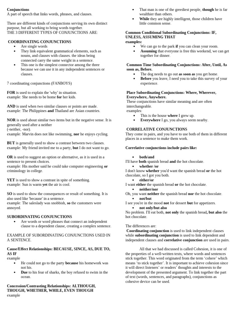 abstract conjunctions | PDF | Linguistic Morphology | Language Mechanics