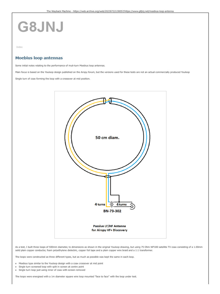MARTIN - G8JNJ - Moebius Loop Antenna | PDF | Coaxial Cable | Decibel