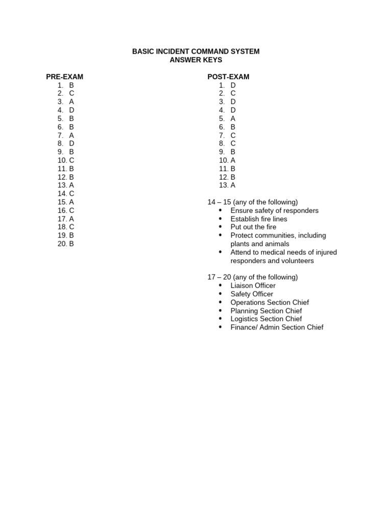Exam Answer Keys | PDF