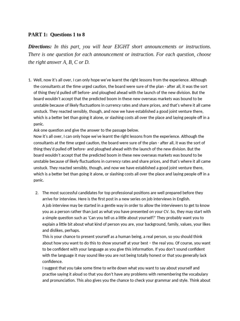 DESIGN TEST 1 | PDF | Job Interview | Cognitive Science
