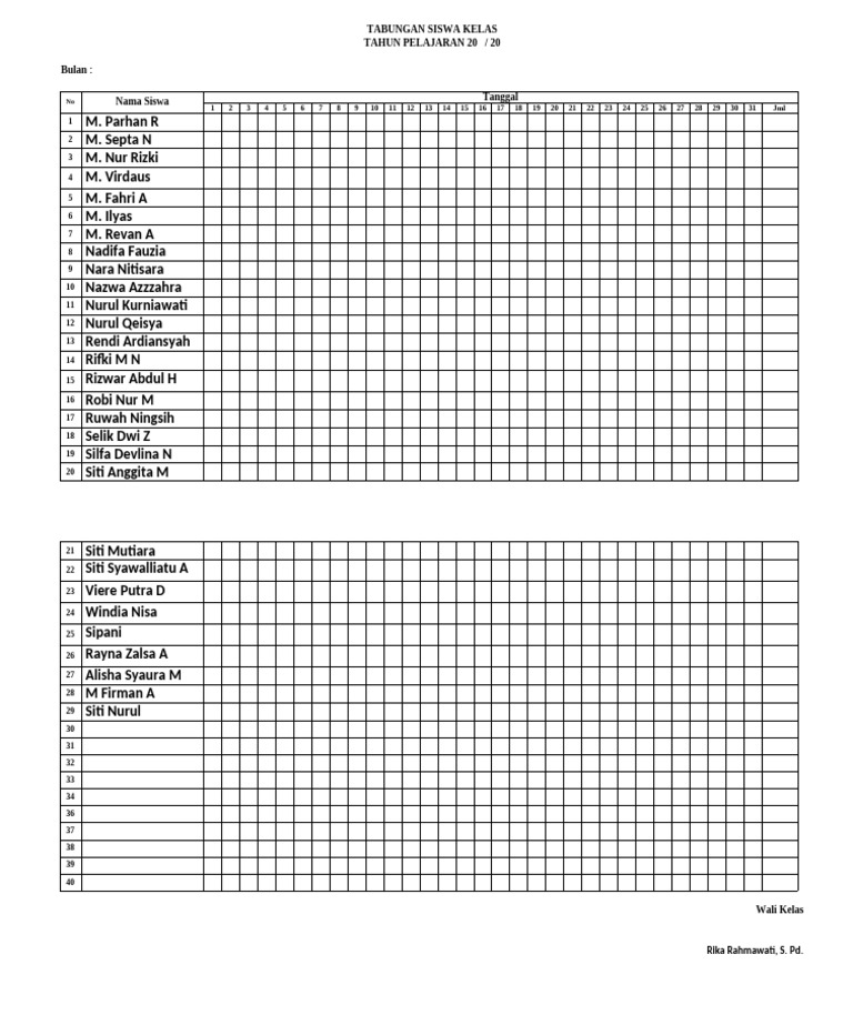 Format Tabungan (1) | PDF