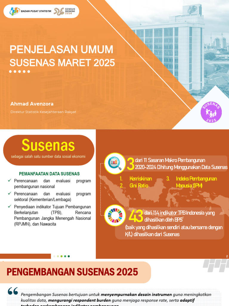 Penjelasan Umum Susenas Maret 2025 | PDF