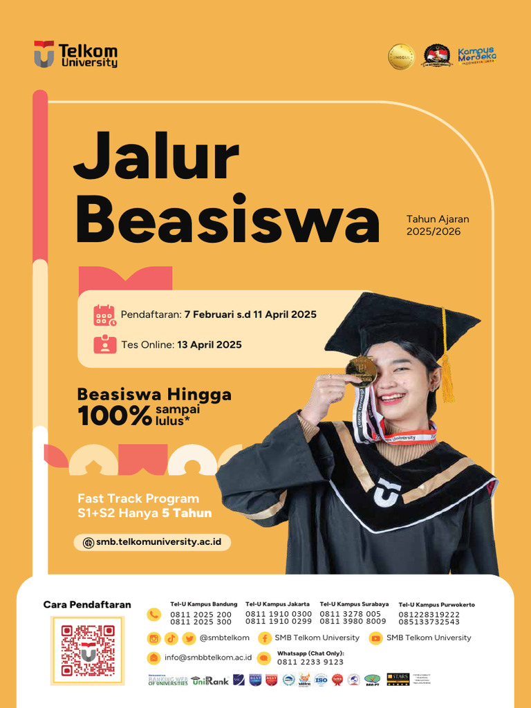 Beasiswa Telkom University 2025: Pendaftaran dan Info | PDF