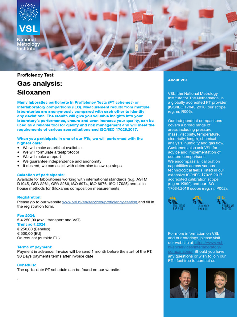 2024.01-VSL-Flyer-PT-siloxanen | PDF | Calibration | Metrology