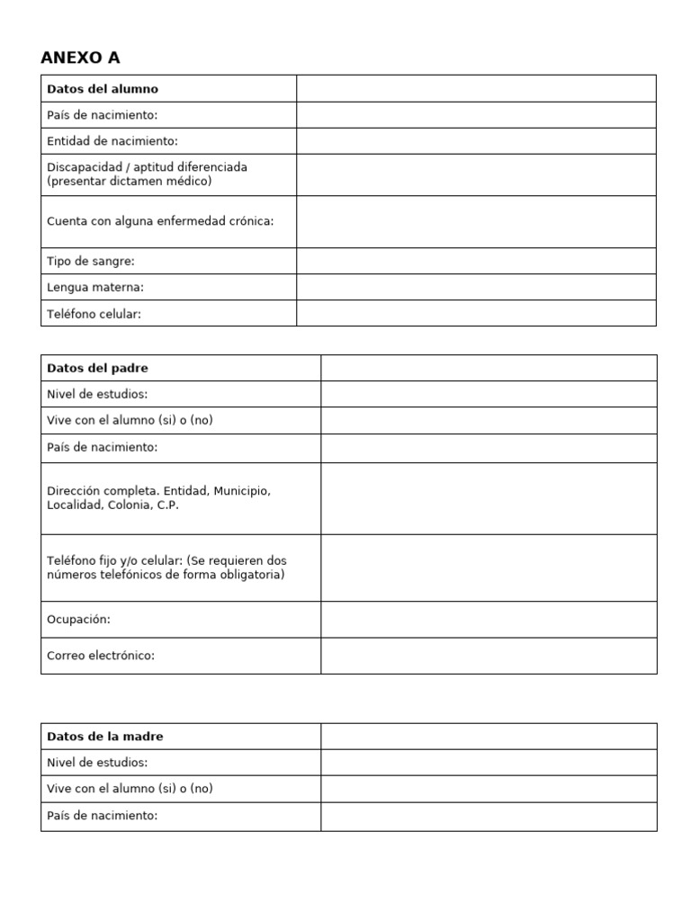 Anexo A para Imprimir | PDF