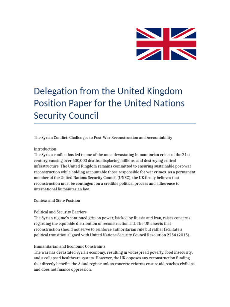 UK Position on Syrian Reconstruction and Accountability | PDF | Syrian ...
