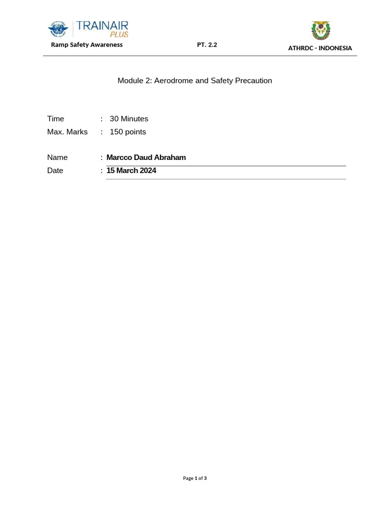 P.T 2.2 Marcco Daud Abraham - DRH 2 | PDF | Safety | Risk