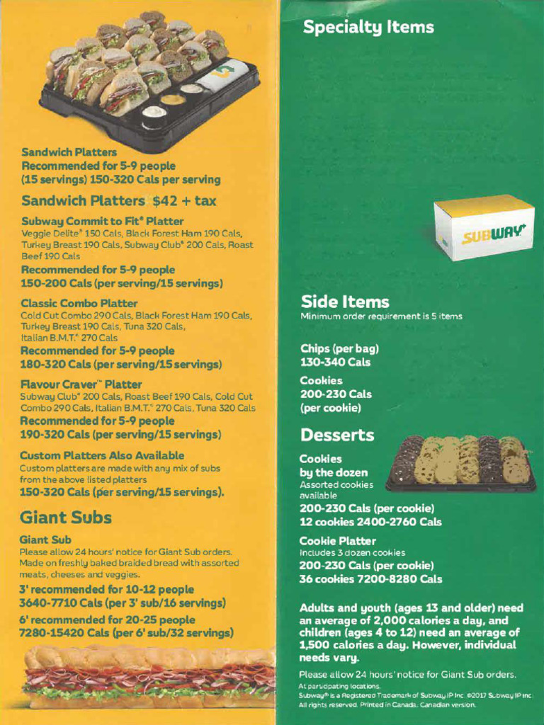 Subway Catering Brochere | PDF