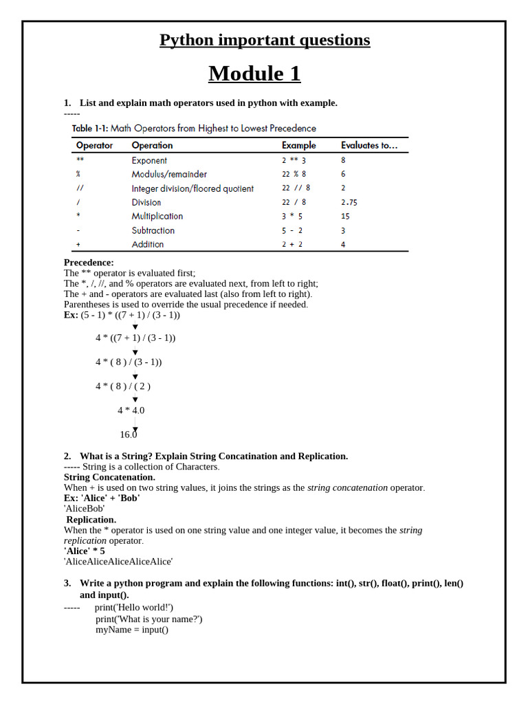 Python Question Bank With Answers Pdf Control Flow Parameter Computer Programming