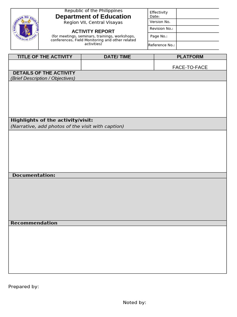 ACTIVITY-COMPLETION-REPORT-TEMPLATE | PDF