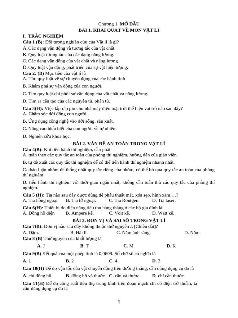 DE CUONG VL 10 HK1 2024 - 2025 Rút Gọn | PDF