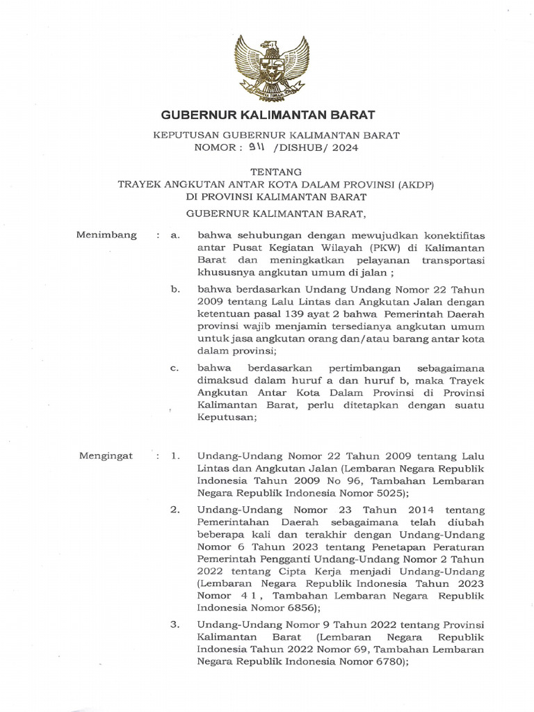 PERGUB TRAYEK AKDP 2024 (1) | PDF