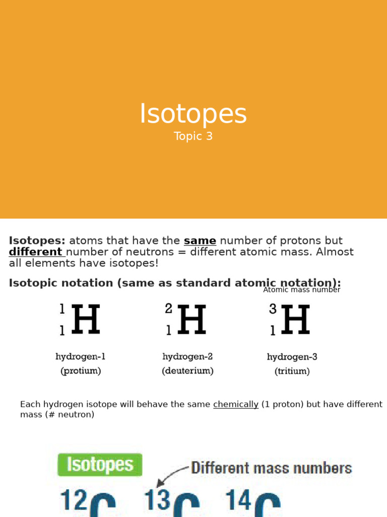 1 Topic 3 Isotopes UPDATED (1) | PDF | Isotope | Chemical Elements