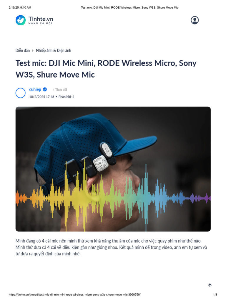 Test Mic - DJI Mic Mini, RODE Wireless Micro, Sony W3S, Shure Move Mic ...