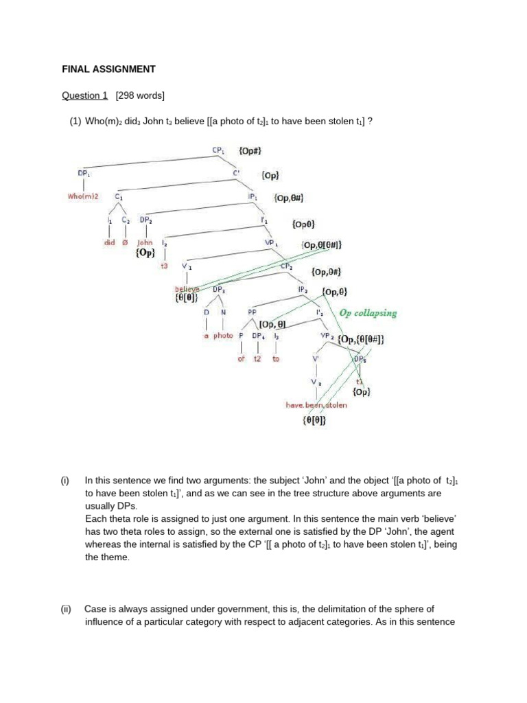 FinalAssignment | PDF | Verb | Grammar