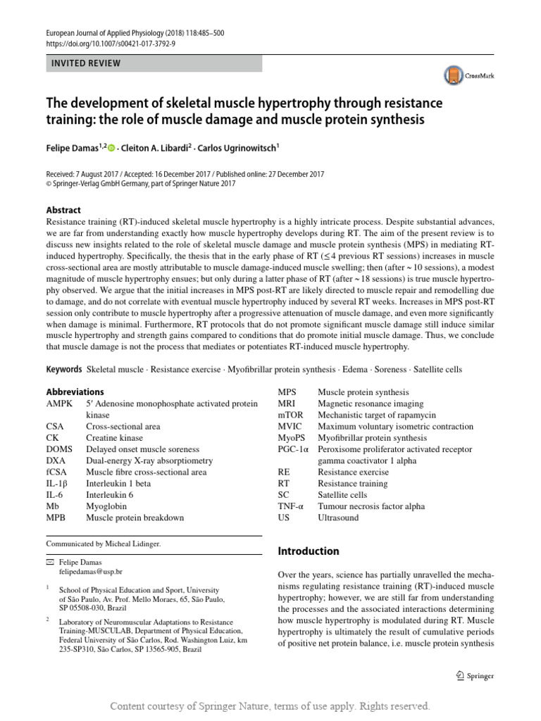 3-The Development of Skeletal Muscle Hypertrophy THR | PDF | Muscle ...