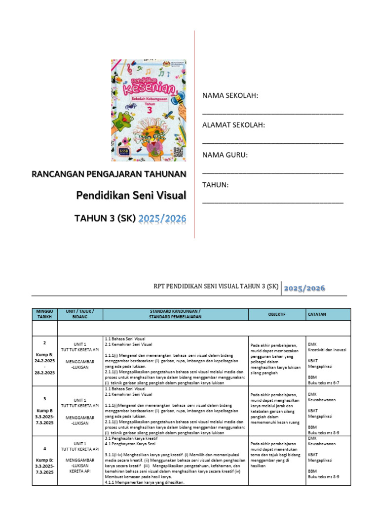 RPT PSV Tahun 3 | PDF