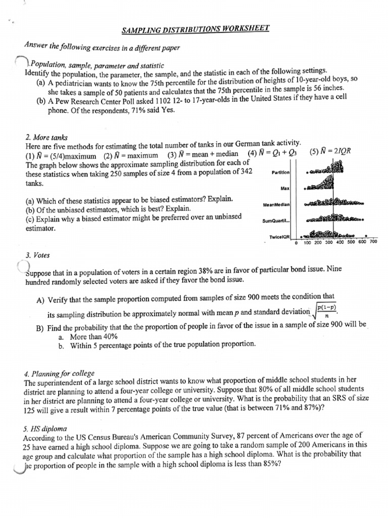 Sampling_Distribution_worksheet | PDF