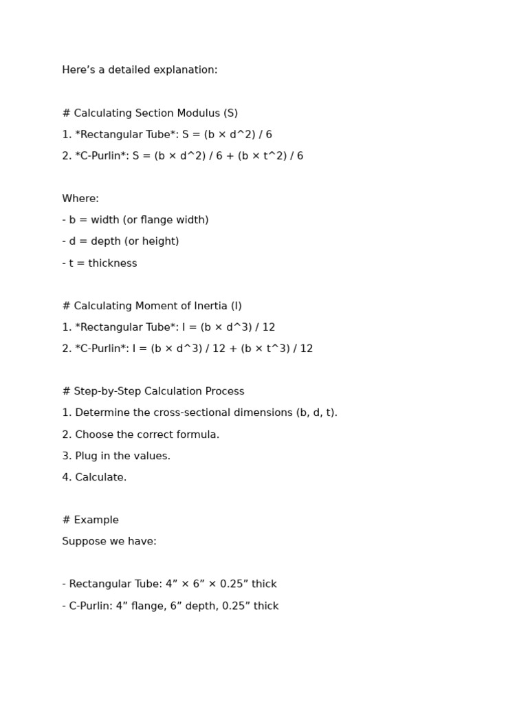 Calculating Rectangular Tube | PDF