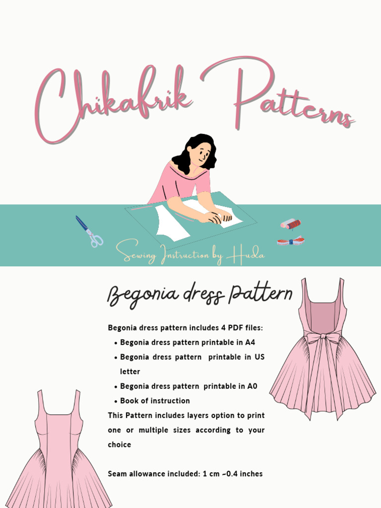 Begonia Dress Sewing Pattern Guide | PDF | Seam (Sewing) | Sewing