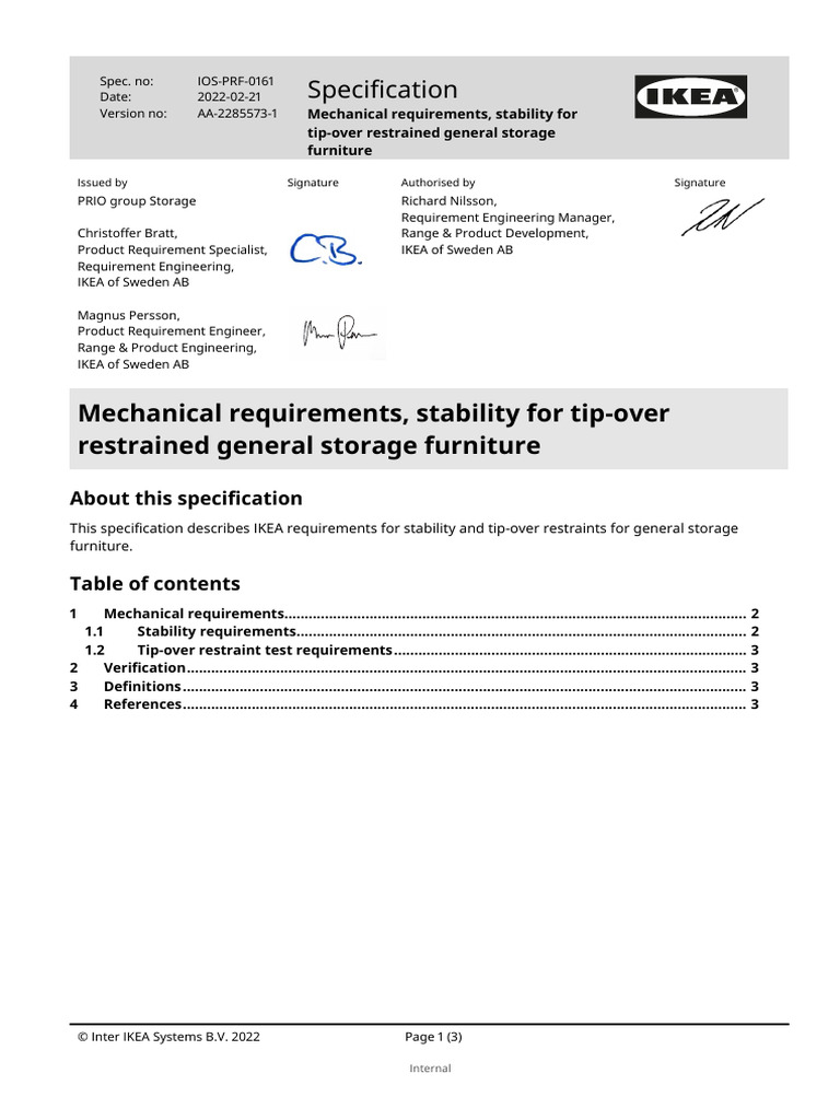 AA-2285573-1 - Tip Over Test | PDF