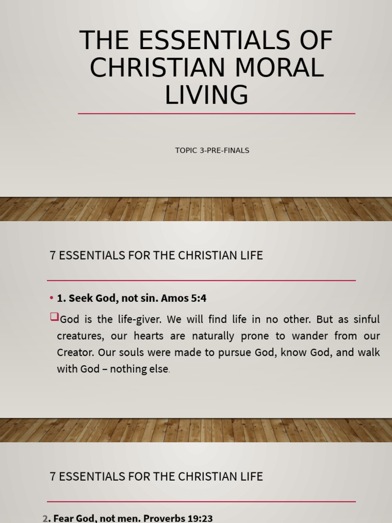 The Essentials of Christian Moral Living | PDF | Seven Deadly Sins | Jesus