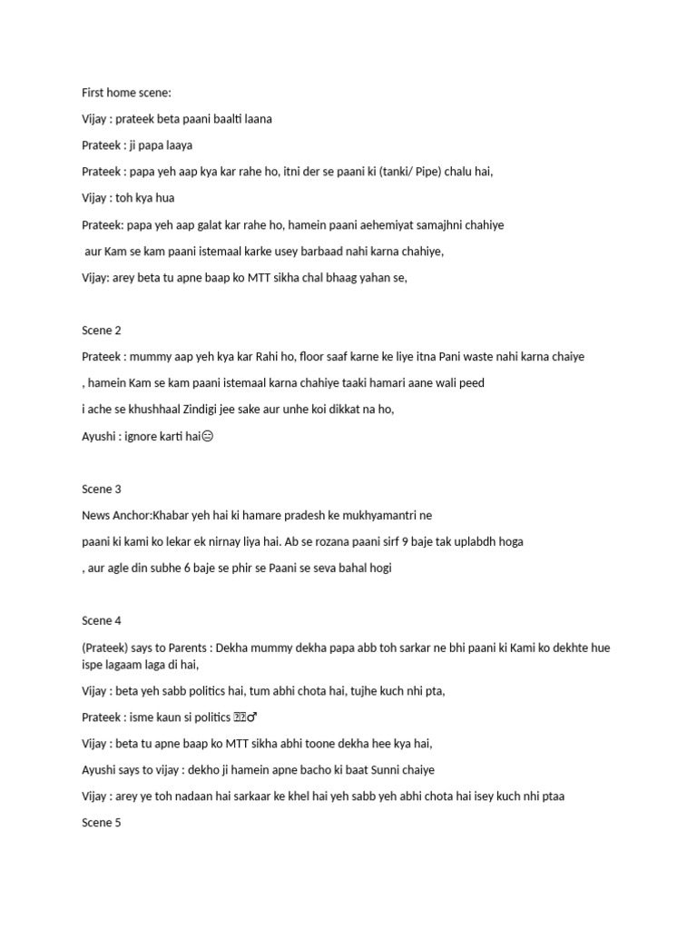 Water Conservation Family Drama | PDF