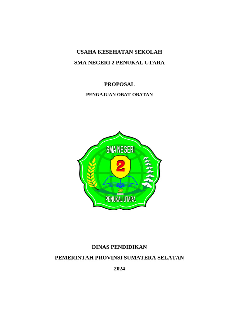 Proposal Pengajuan Obat UKS 2024 | PDF