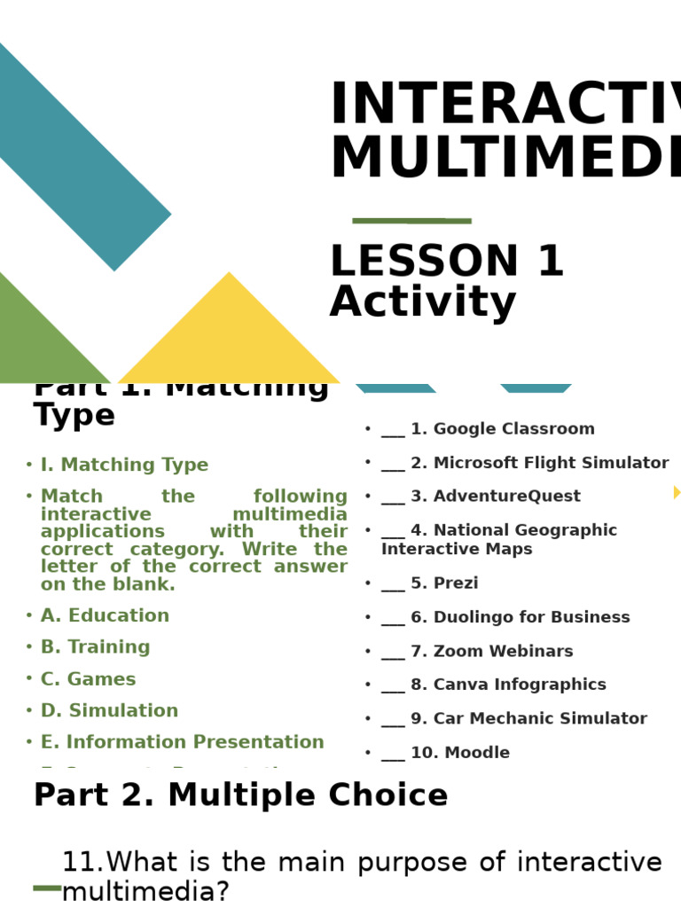 Interactive Multimedia Lesson Guide | PDF | Multimedia | Human ...