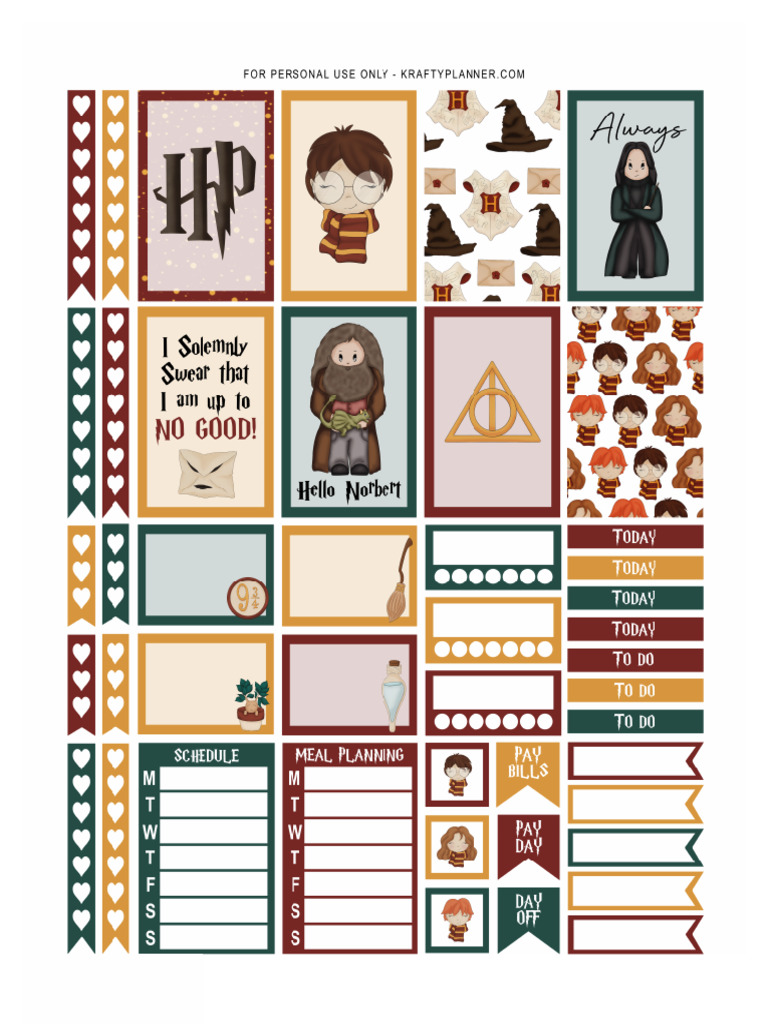 Printable Harry Potter Printable Planner Stickers | PDF