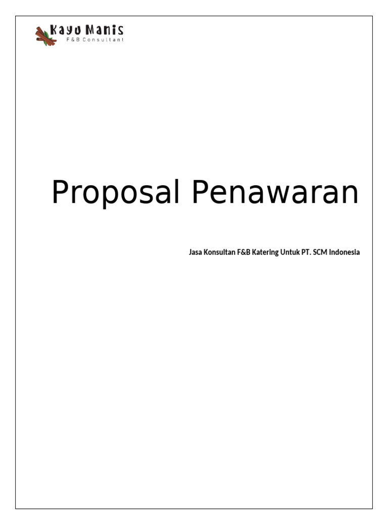 Proposal Jasa Konsultan Katering SCM | PDF