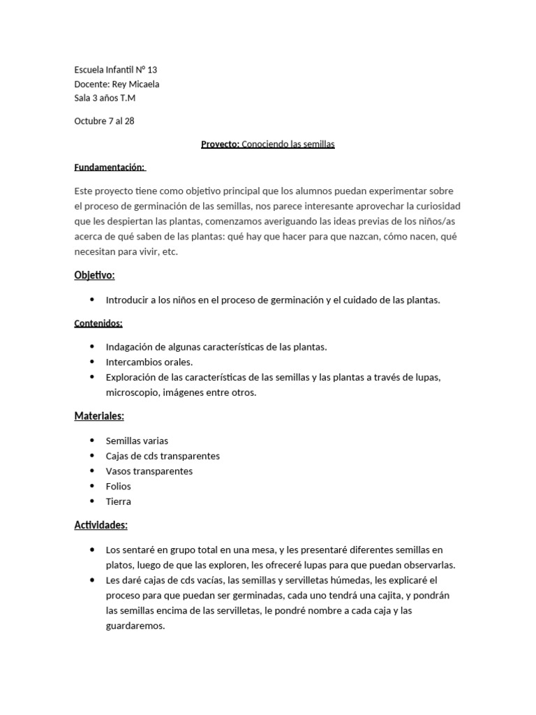 Proyecto Germinación | PDF