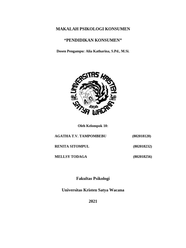 Group 10 - Makalah - Pendidikan Konsumen | PDF