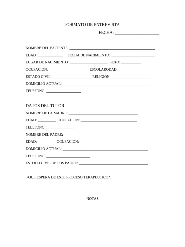 Formato de Entrevista CDC | PDF