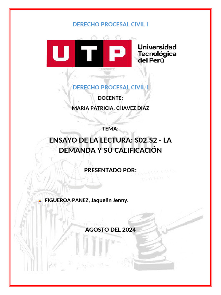 Demanda y Calificación en Derecho Civil | PDF | Demanda judicial | Ley ...