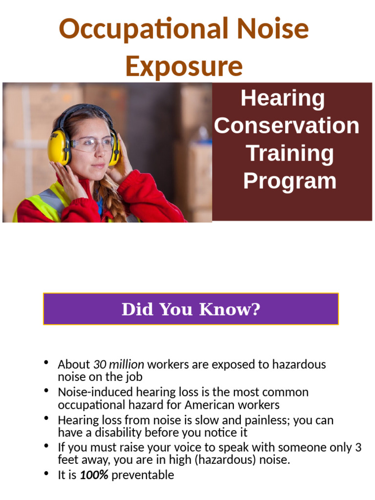 Hearing Conservation Training | PDF | Noise | Hearing Loss