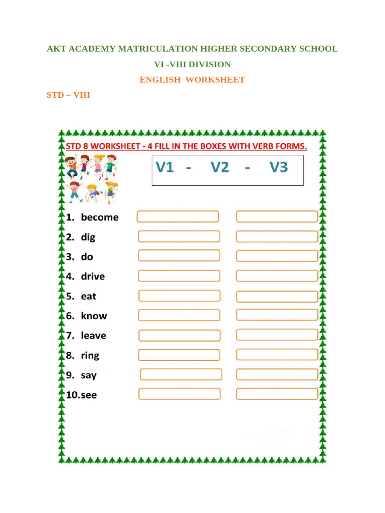 8th Grammar Verb Forms | PDF