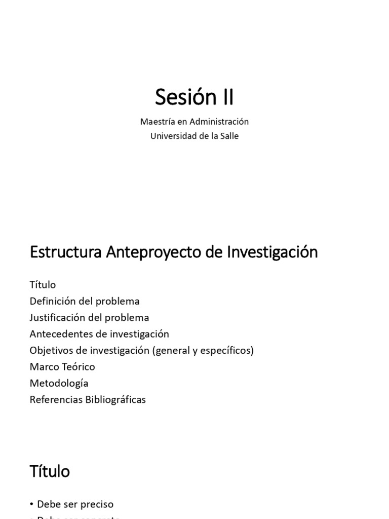 Estructura Anteproyecto | PDF