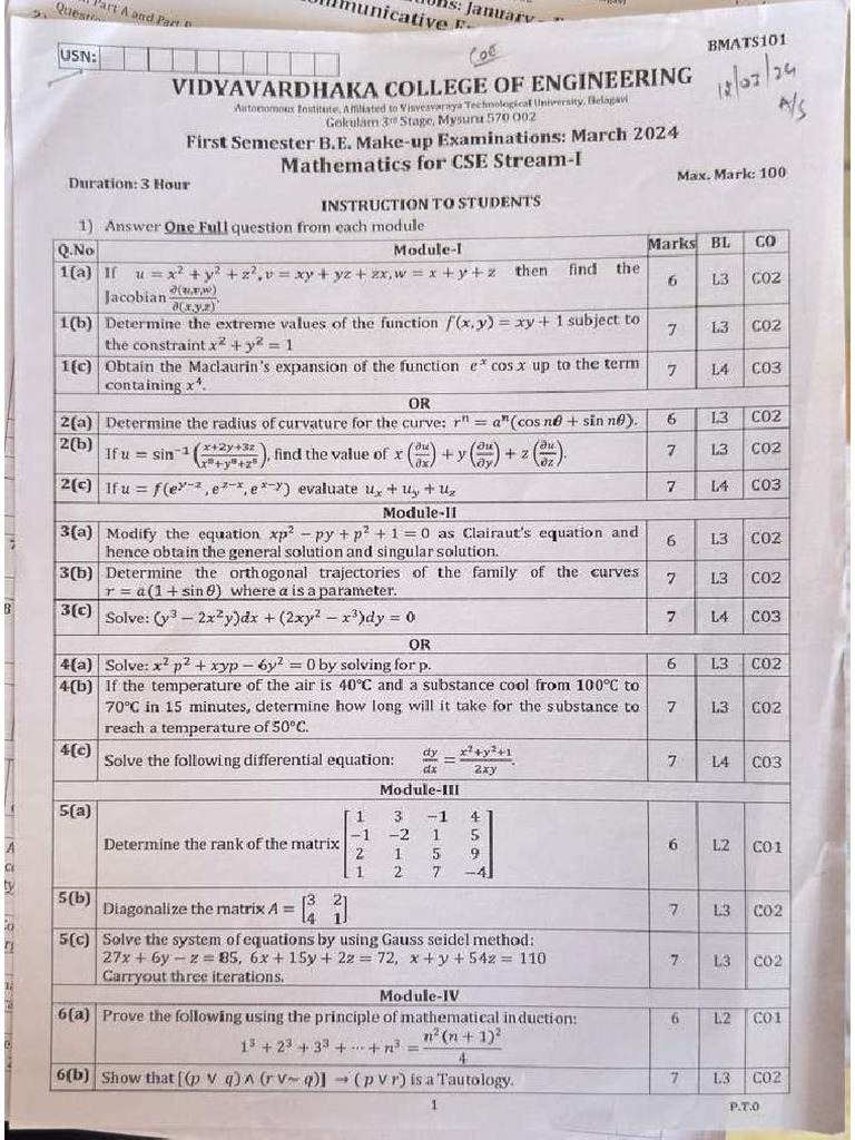 Maths CS Mar24 | PDF