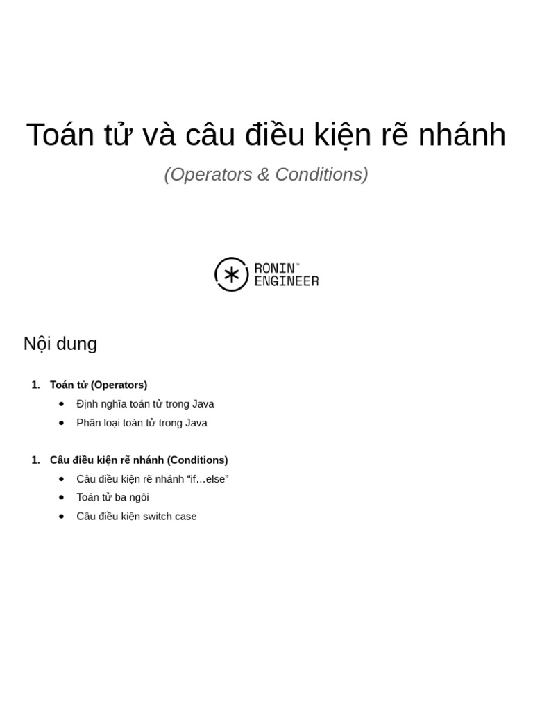 Operators + Conditions | PDF