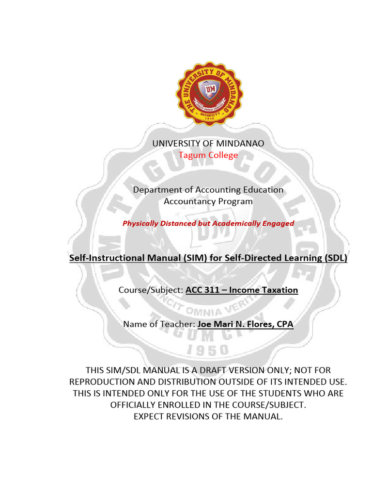 Acc 311 - Sim | PDF | Taxes | Income Tax